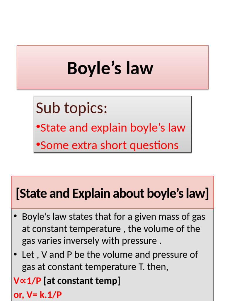 Boyle’s law presentation | PDF
