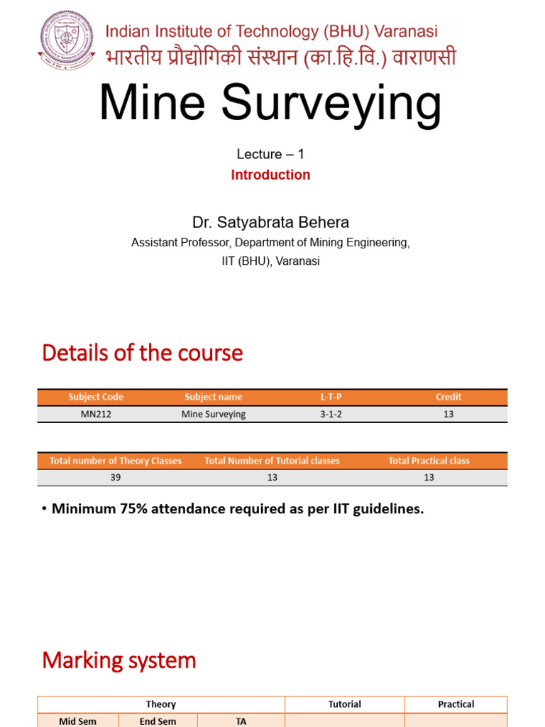 Mine_Surveying_Lecture-1-2024-2025 | PDF | Surveying | Metrology
