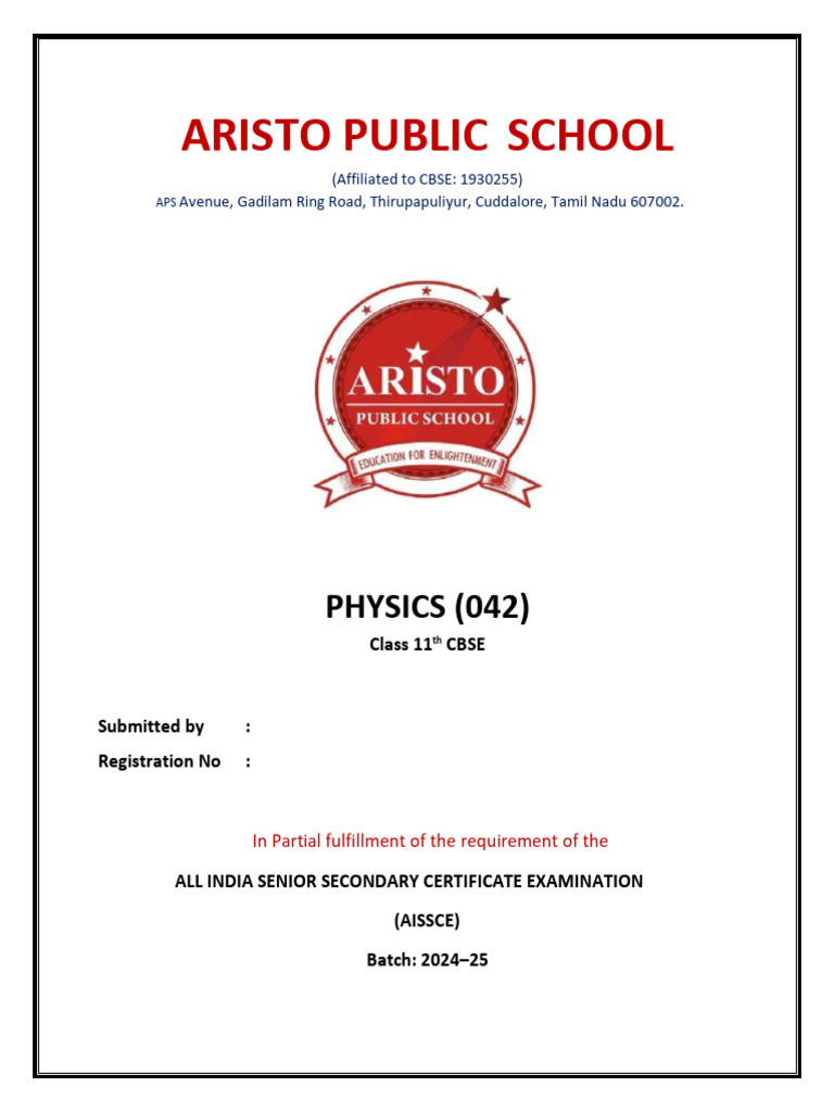 Physics Investigatory Project XI FRONT PAGE B2 Project | PDF | Gratitude