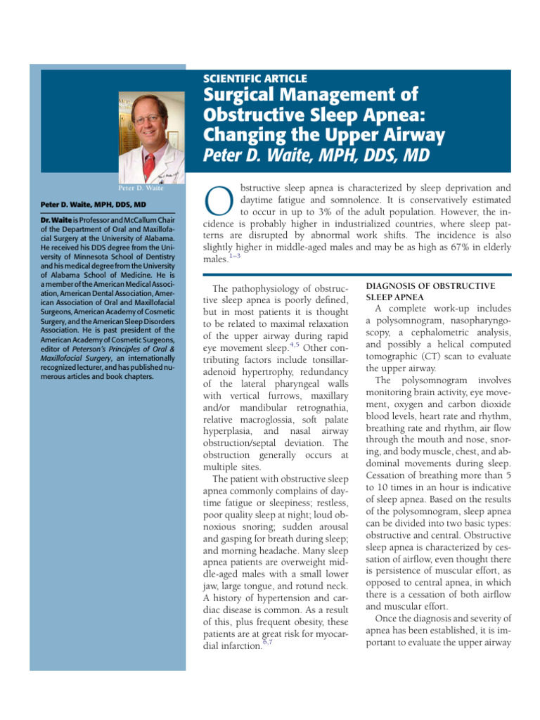 Surgical Management of Obstructive Sleep Apnea: Changing The Upper ...