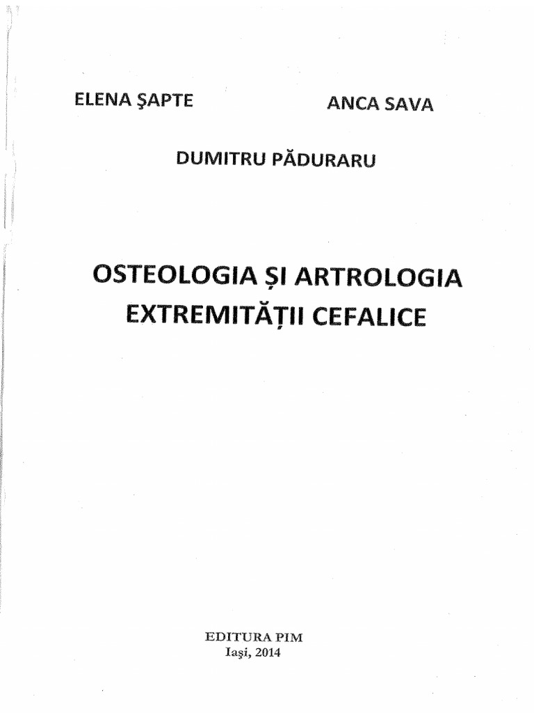 Sava a, Sapte E, Paduraru D. Osteologia Si Artrologia Extremitatii ...