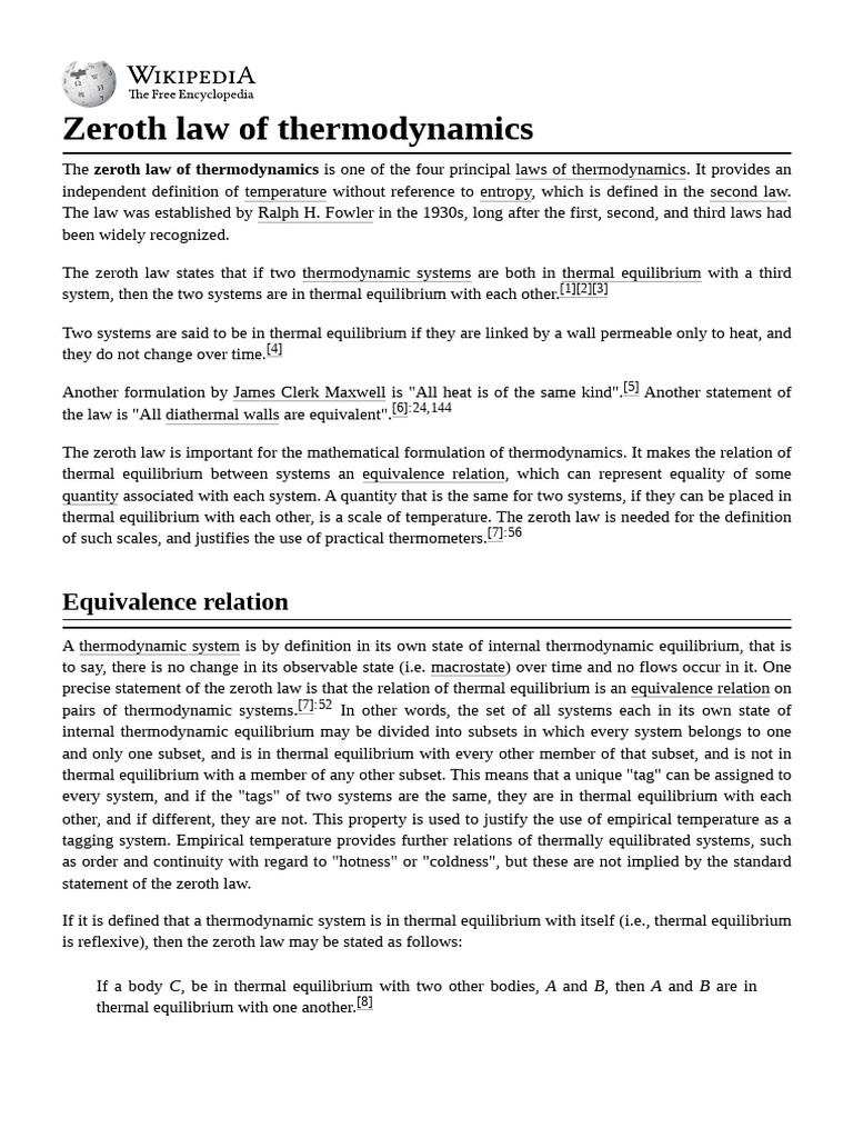 Zeroth_law_of_thermodynamics | PDF | Temperature | Thermodynamic ...