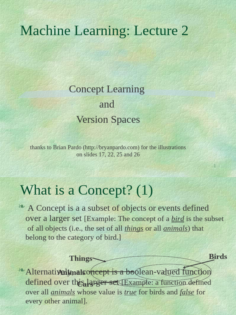 ML Lecture 2 Version Spaces | PDF | Function (Mathematics) | Hypothesis