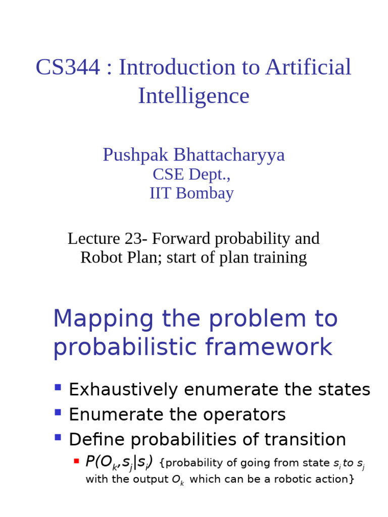 cs344-lect23-robot-plan-training-11mar08 | PDF | Cognition | Cognitive Science