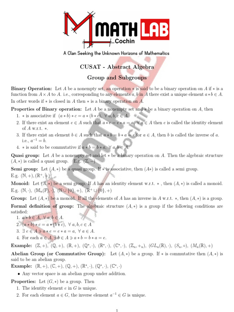 S3,S4 Abstract | PDF | Group (Mathematics) | Ring (Mathematics)