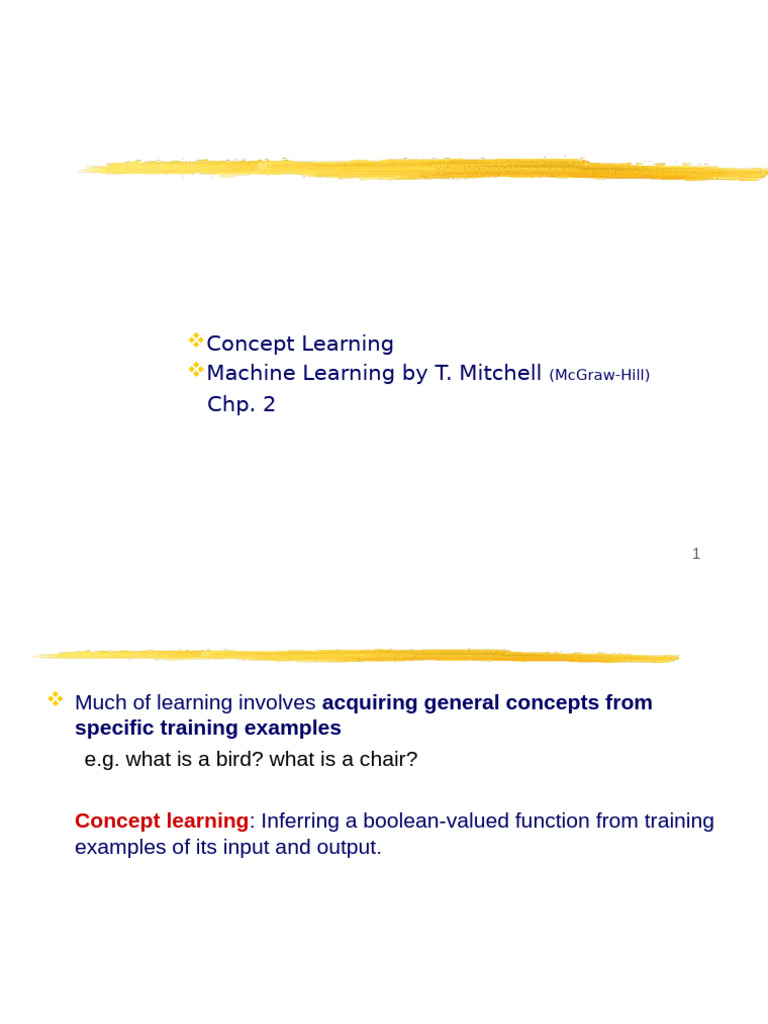 3 ML Ch2 Concept Learning Short | PDF | Hypothesis | Inductive Reasoning