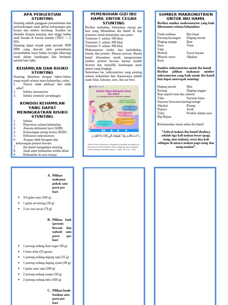 Leaflet Gizi Bumil Cegah Stunting Oke | PDF