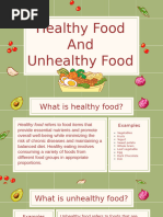 Healthy vs Unhealthy Food Flashcards | PDF