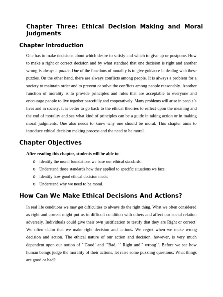 Chapter Three To Five | PDF | Morality | Reason