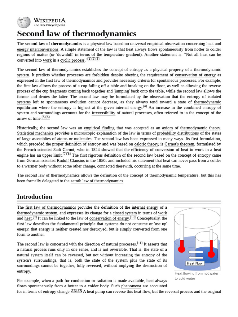 Second Law of Thermodynamics | PDF | Second Law Of Thermodynamics | Heat