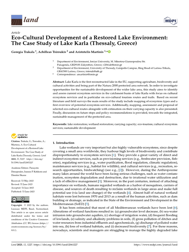 Eco-Cultural Development of Lake Karla | PDF | Wetland | Lake