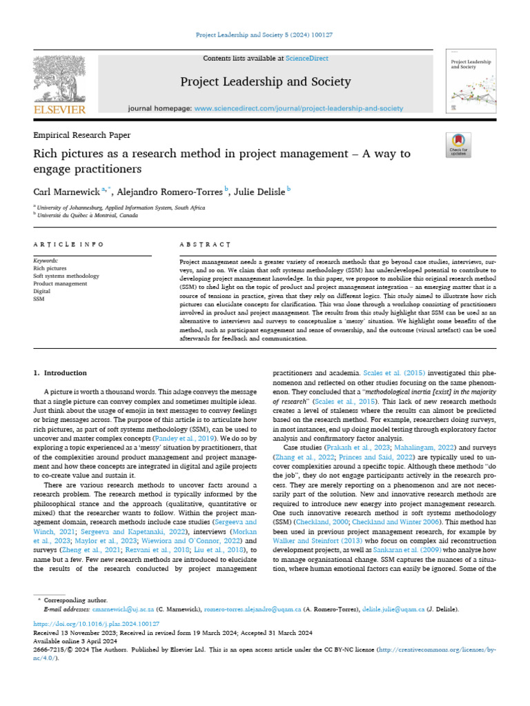 Rich Pictures in Project Management Research | PDF | Project Management ...
