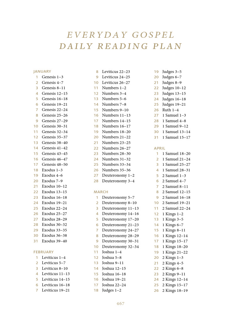 Everyday Gospel Daily Reading Plan | PDF | Book Of Numbers | Book Of ...