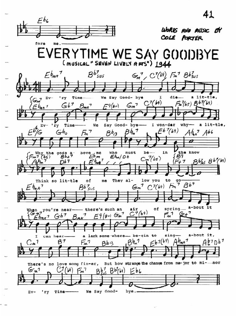 Everytime We Say Goodbye | PDF