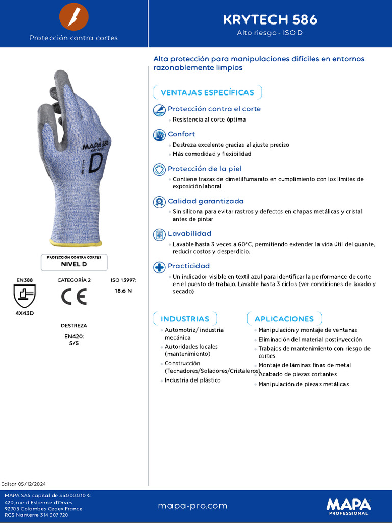 MAPA DataSheet KryTech 586 Ar Es | PDF