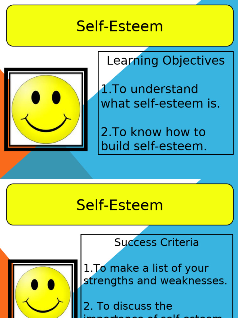 Year 8 PL Lesson 1 - Self Esteem | PDF | Self Esteem | Social Psychology