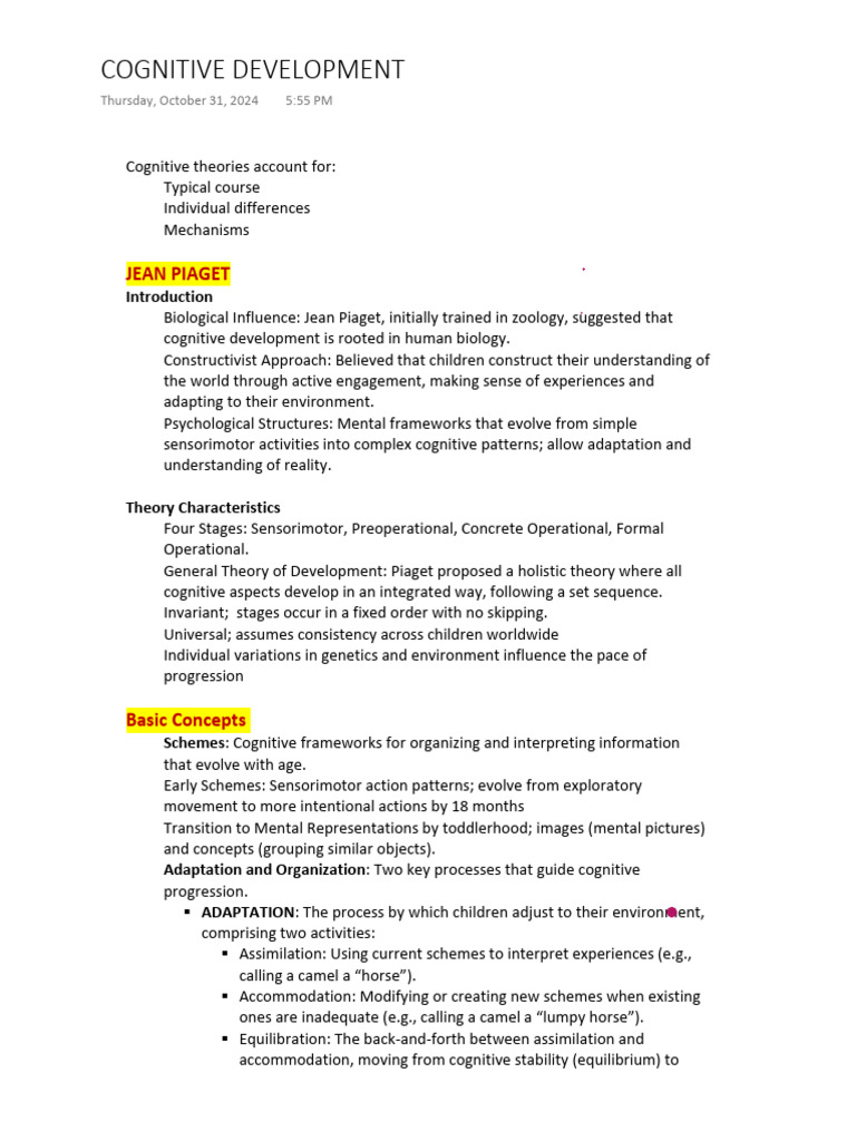 Piaget | PDF | Cognitive Development | Adolescence