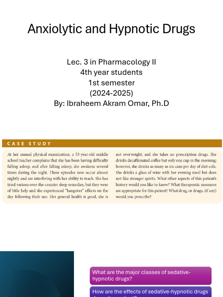 Anxiolytic and Hypnotic Drug Overview | PDF | Benzodiazepine | Pharmacology