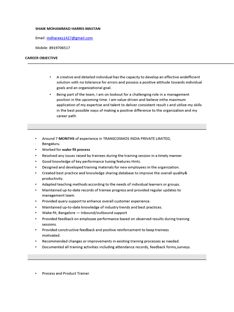 Resume | PDF | Learning | Behavior Modification