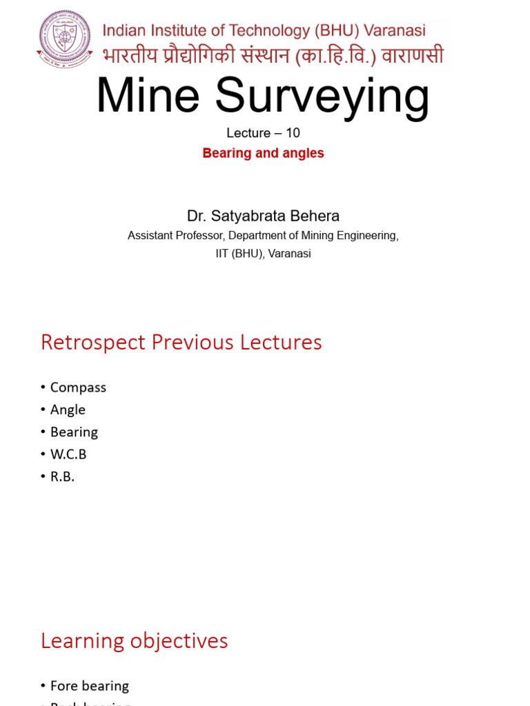 Mine_Surveying_Lecture-10-2024-2025 | PDF