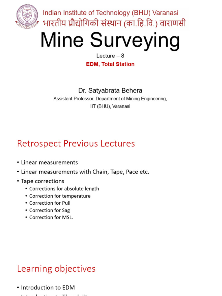 EDM and Total Station in Mine Surveying | PDF | Frequency | Waves