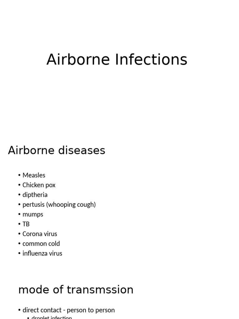 Airborne Disease Transmission Overview | PDF | Tuberculosis | Cough