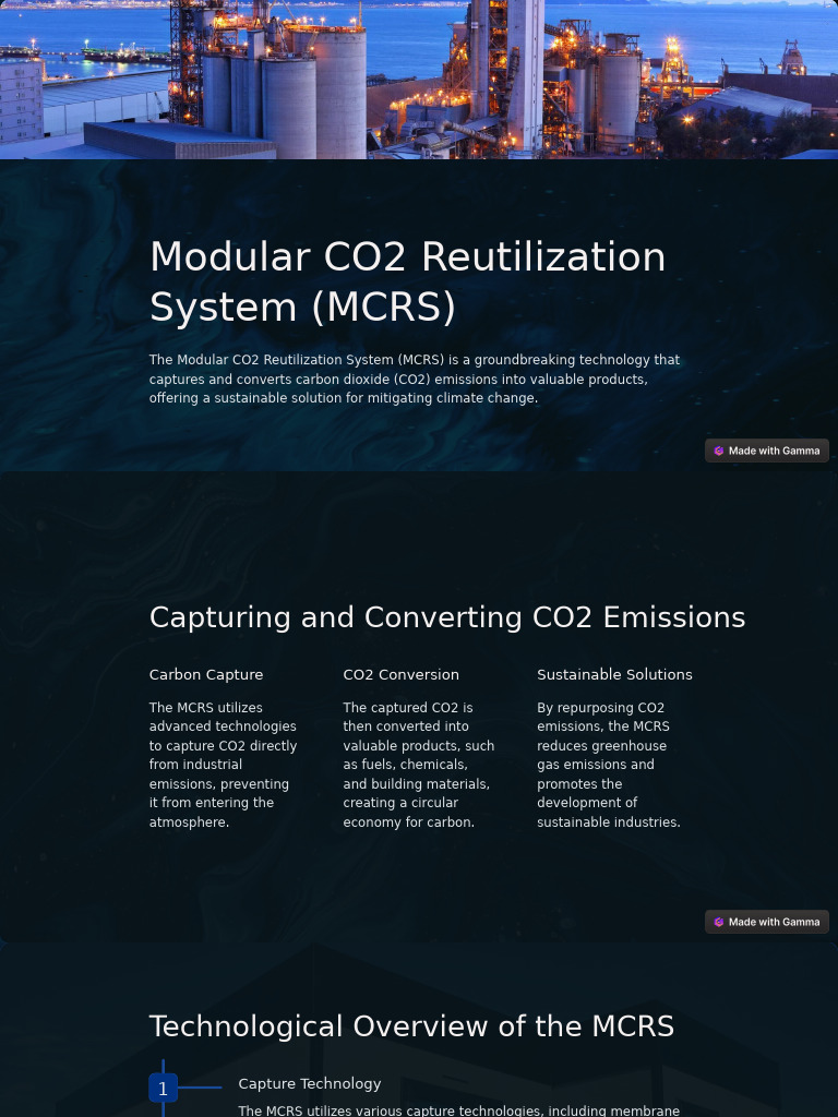Modular CO2 Reutilization System MCRS | PDF | Carbon Dioxide | Climate ...