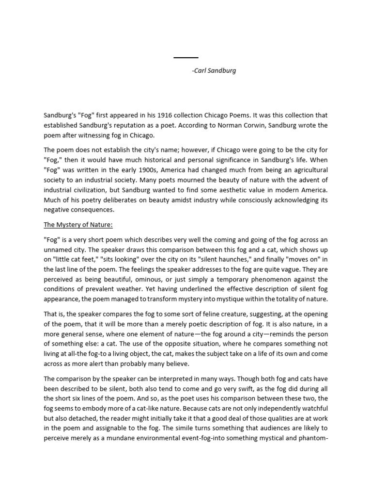 Carl Sandburg | PDF | Poetry