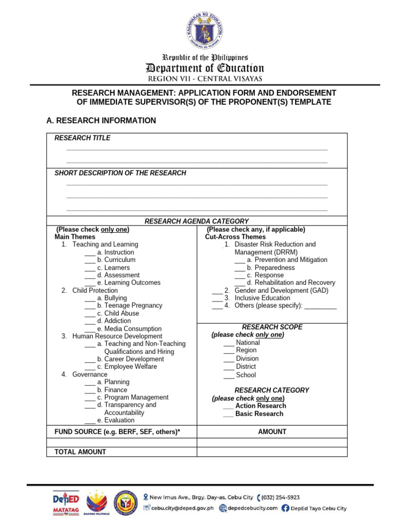 RO-PPRD-F007 - Research Management-Application Form and Endorsement of ...