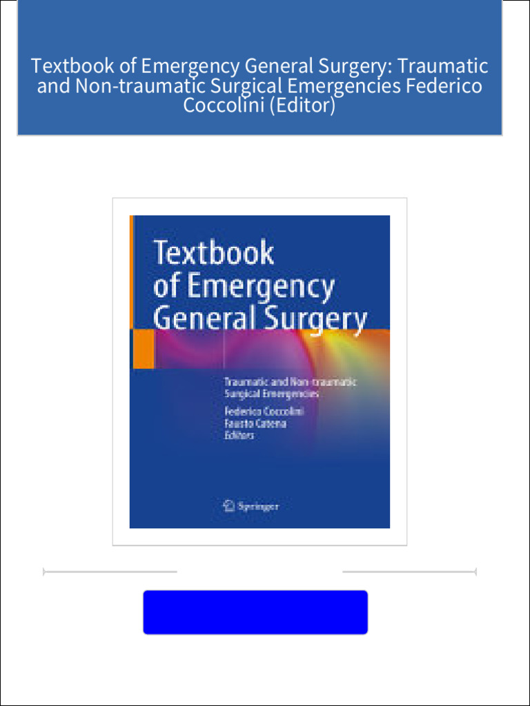 PDF Textbook of Emergency General Surgery: Traumatic and Non-traumatic ... PDF Textbook of Emergency General Surgery: Traumatic and Non-traumatic ...