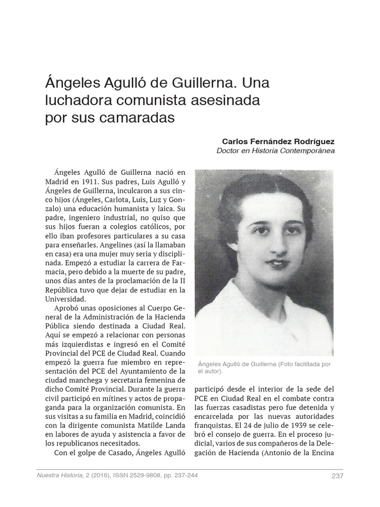Ángeles Agulló | PDF | Madrid | España franquista