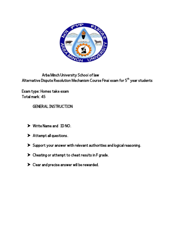 ADR Final Exam | PDF | Alternative Dispute Resolution | Dispute Resolution