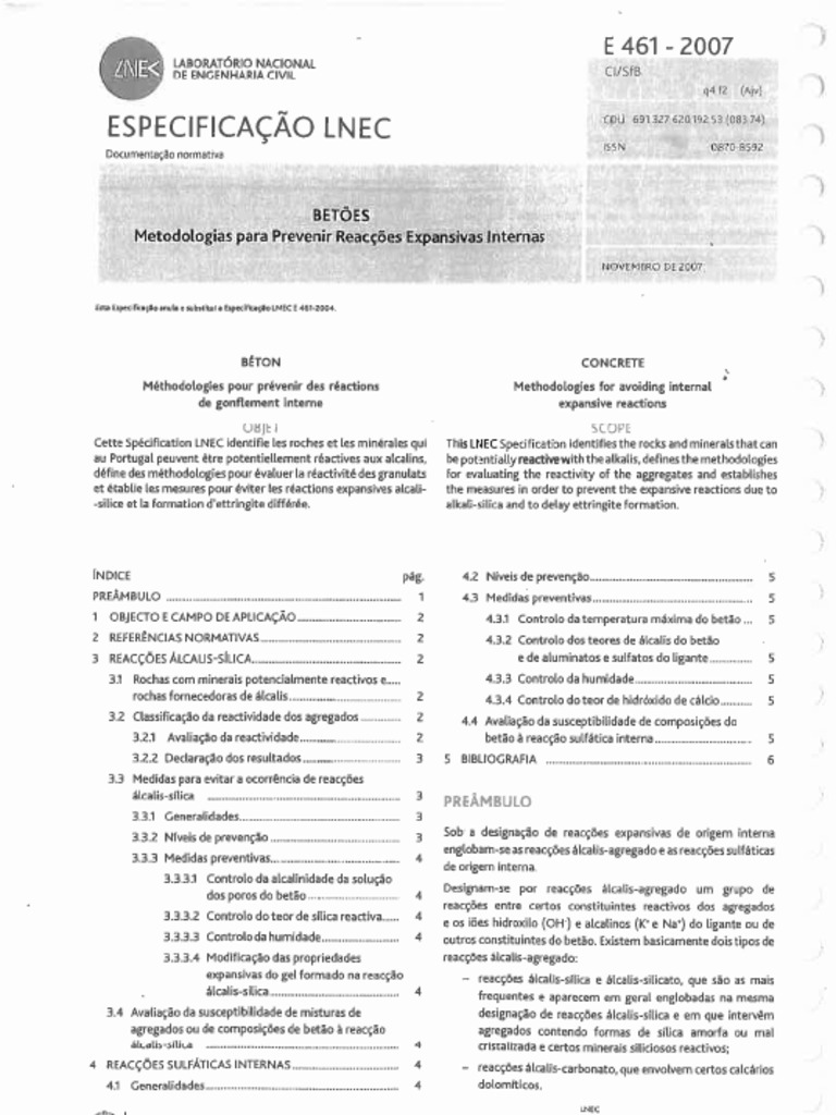 Lnec E461-2007 | PDF