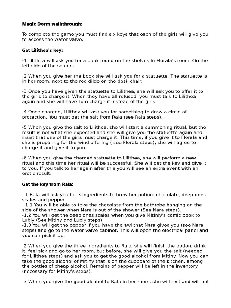 Magic Dorm Walktrough English | PDF