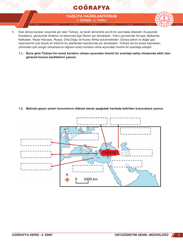 Cografya 1d 2y Ogm Materytal | PDF