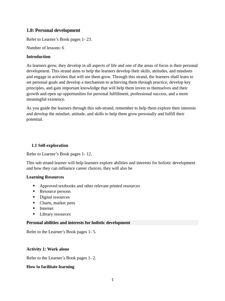 1.1 Self Exploration - TG LATEST | PDF | Learning | Emotions