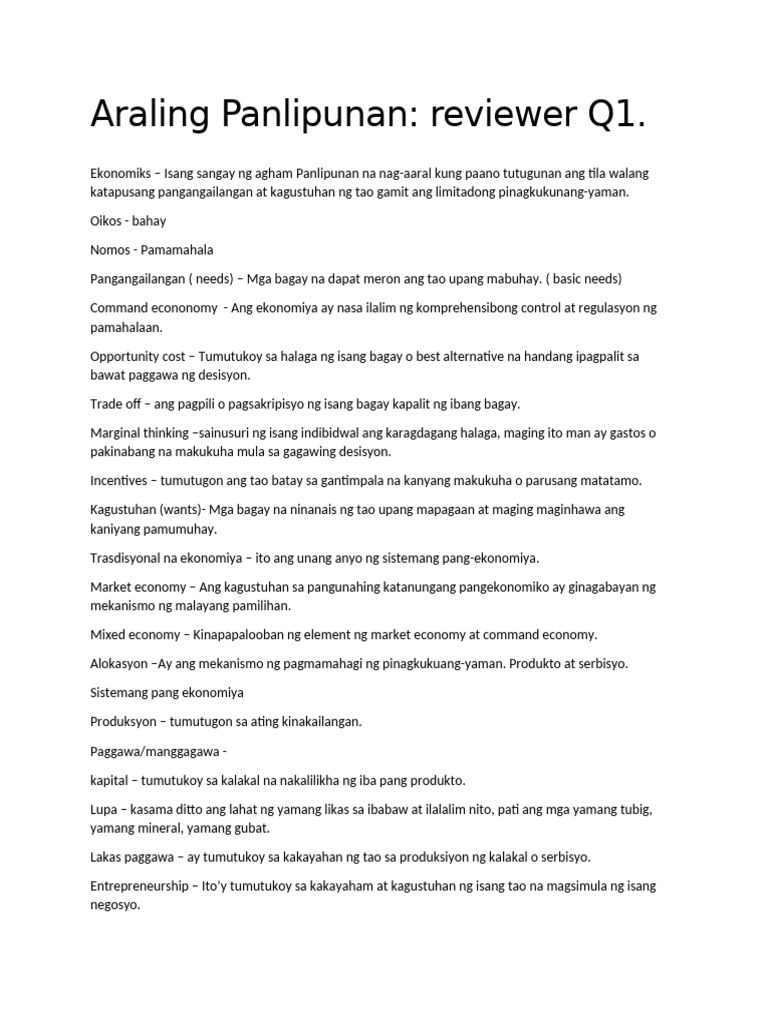 Araling Panlipunan | PDF