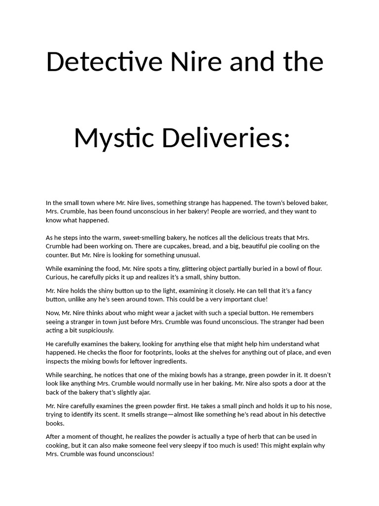 Detective Nire and The Bakery Problem | PDF