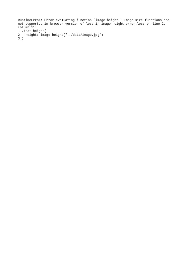Image Height Function Error in LESS | PDF