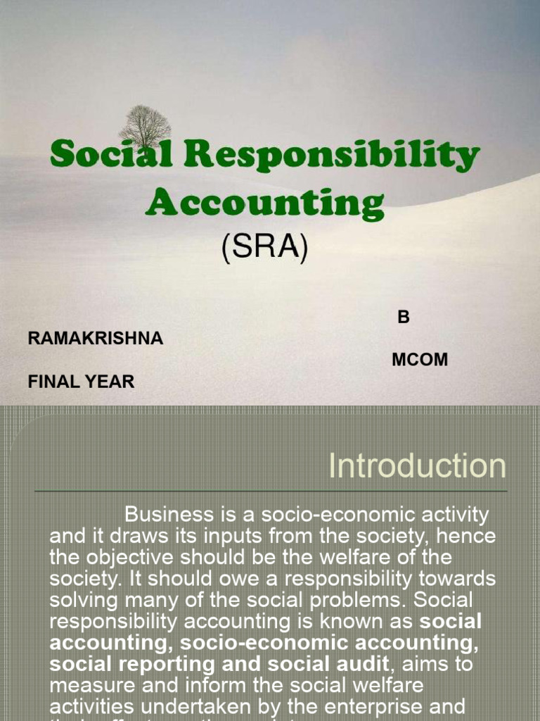 Social Responsibility Accounting Overview | PDF