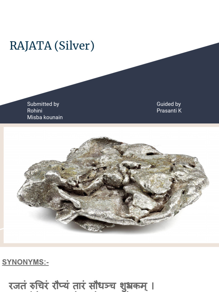 Silver (Rajata): Properties and Processing | PDF | Silver | Materials