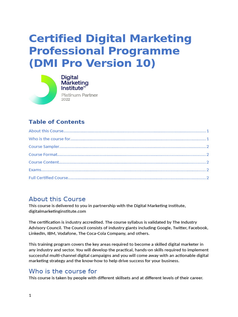 Sampler course Intro | PDF | Digital Marketing