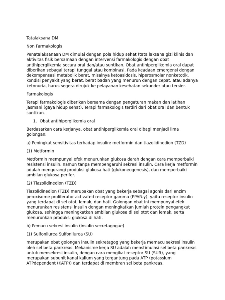 Tatalaksana DM | PDF