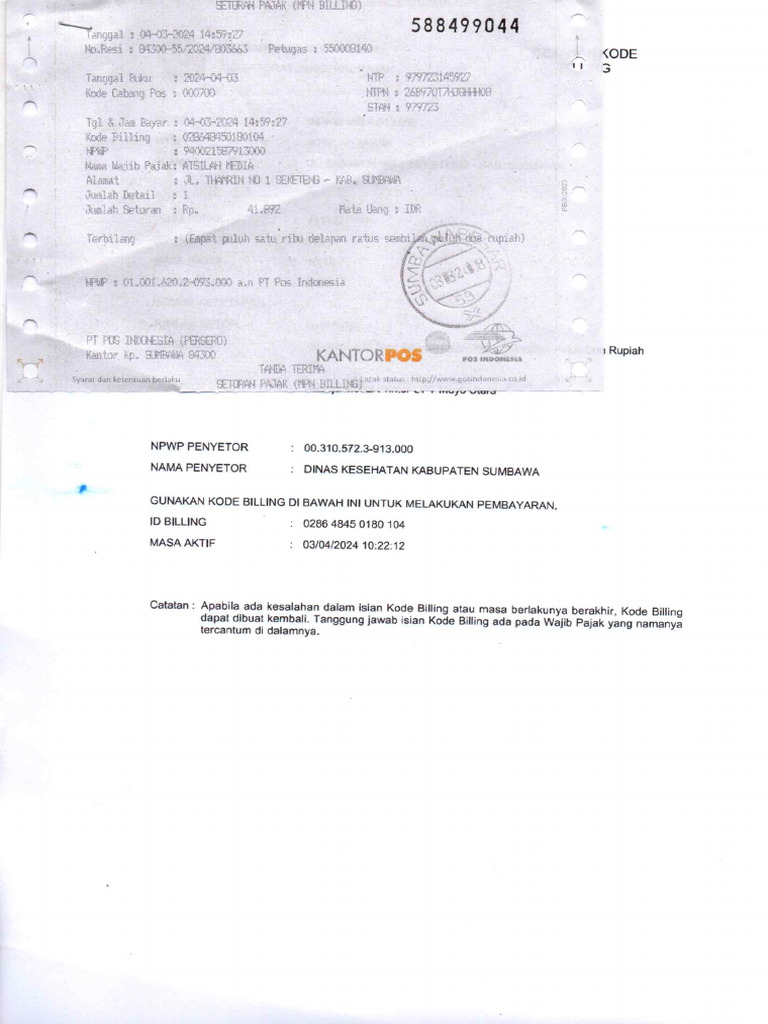 PPH Belanja Modal Printer 1020240305 - 14244446 | PDF