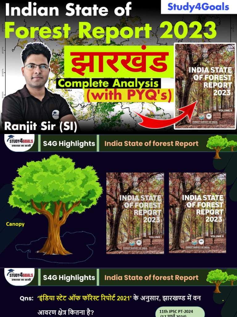 India State of Forest Report 2023 (Jharkhand) by Ranjit Sir ? | PDF