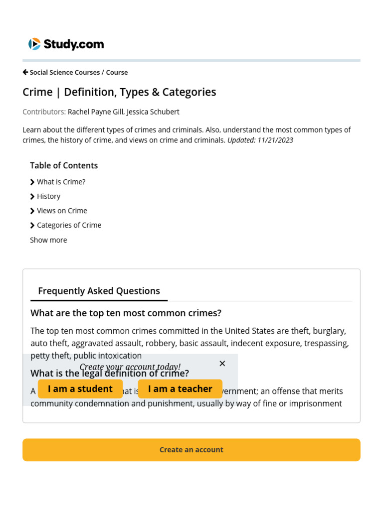 1. Define Crime and Explain in Detail Different Stages and Kinds of ... 1. Define Crime and Explain in Detail Different Stages and Kinds of ...