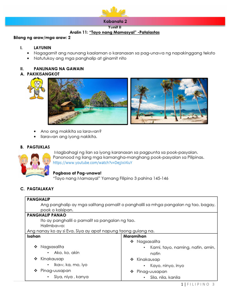 ARALIN 11 Panghalip | PDF