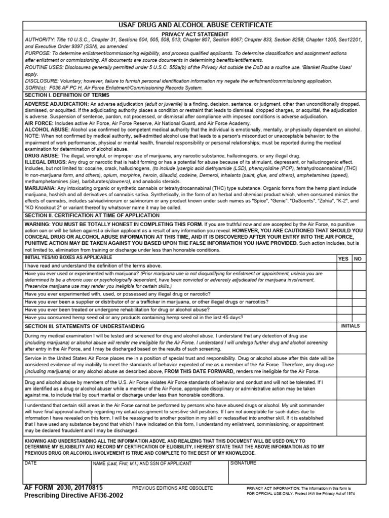 AF2030 Drug and Alcohol Abuse Certificate | PDF | Cannabis (Drug ...