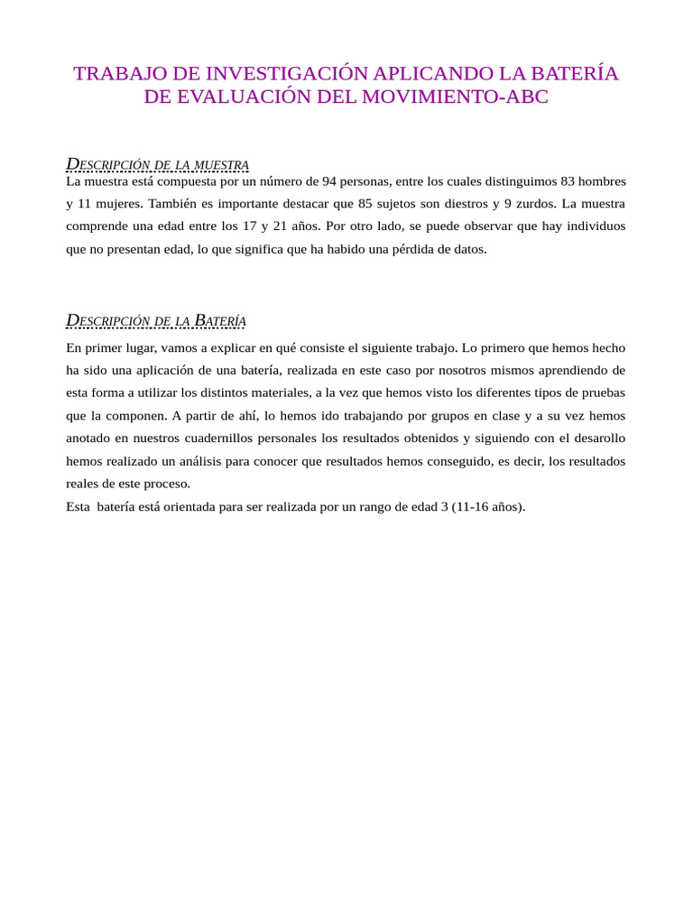 Evaluación del Movimiento-ABC en Jóvenes | PDF | Pelota