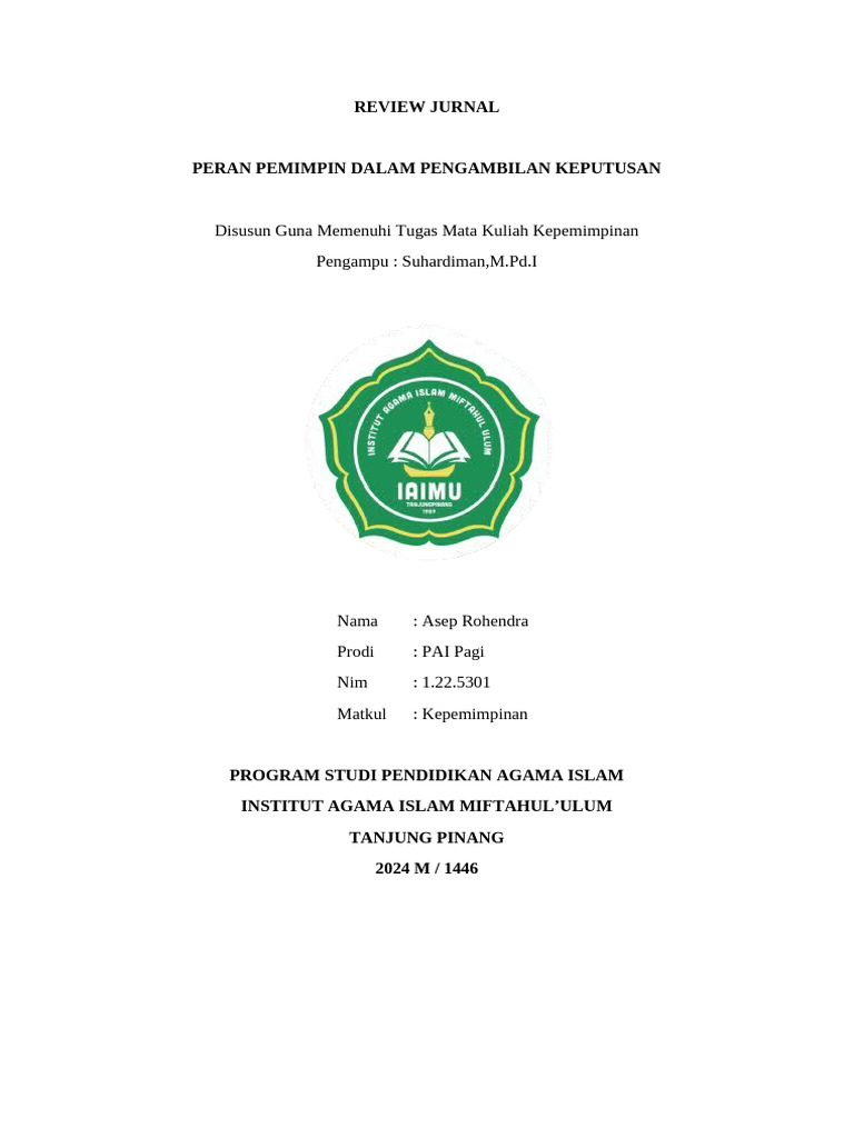 Review Jurna Asep Rohendra | PDF